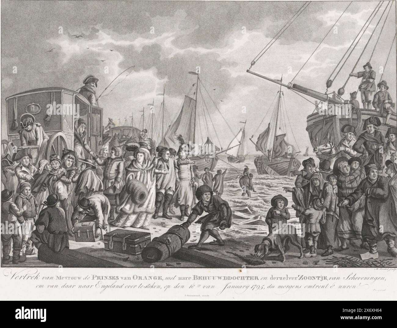 Abreise der Prinzessin von Orange nach England, 1795, Abreise der ...
