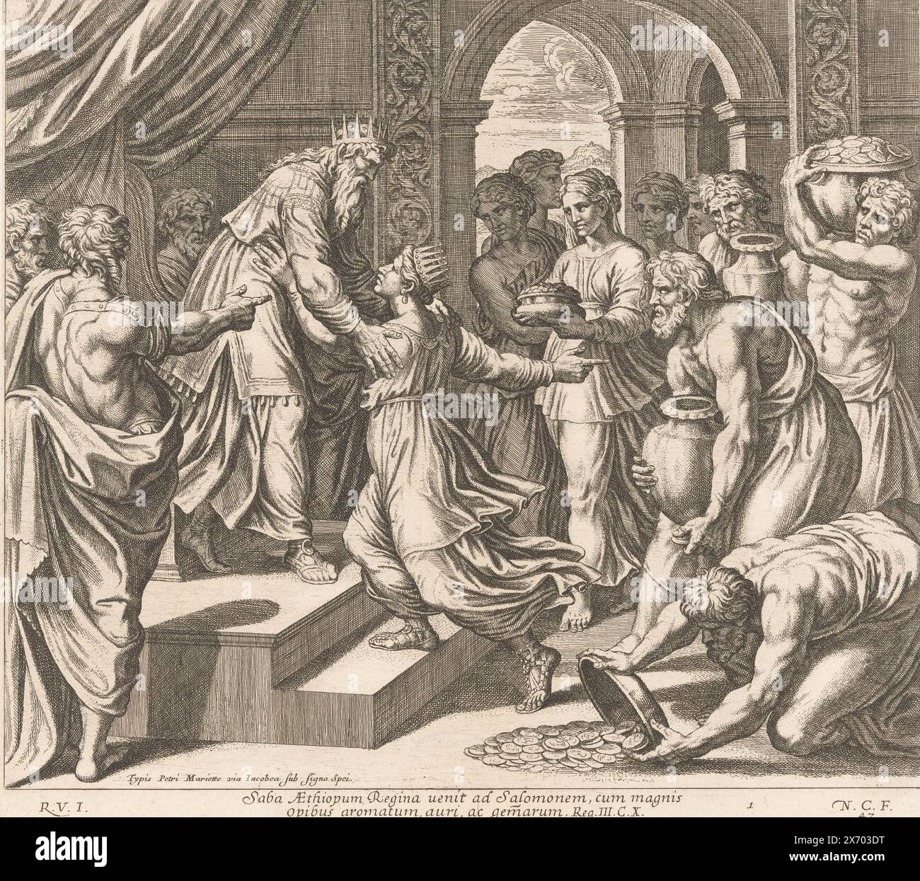Königin von Saba bringt Geschenke an Salomon, Raphael Bible ...