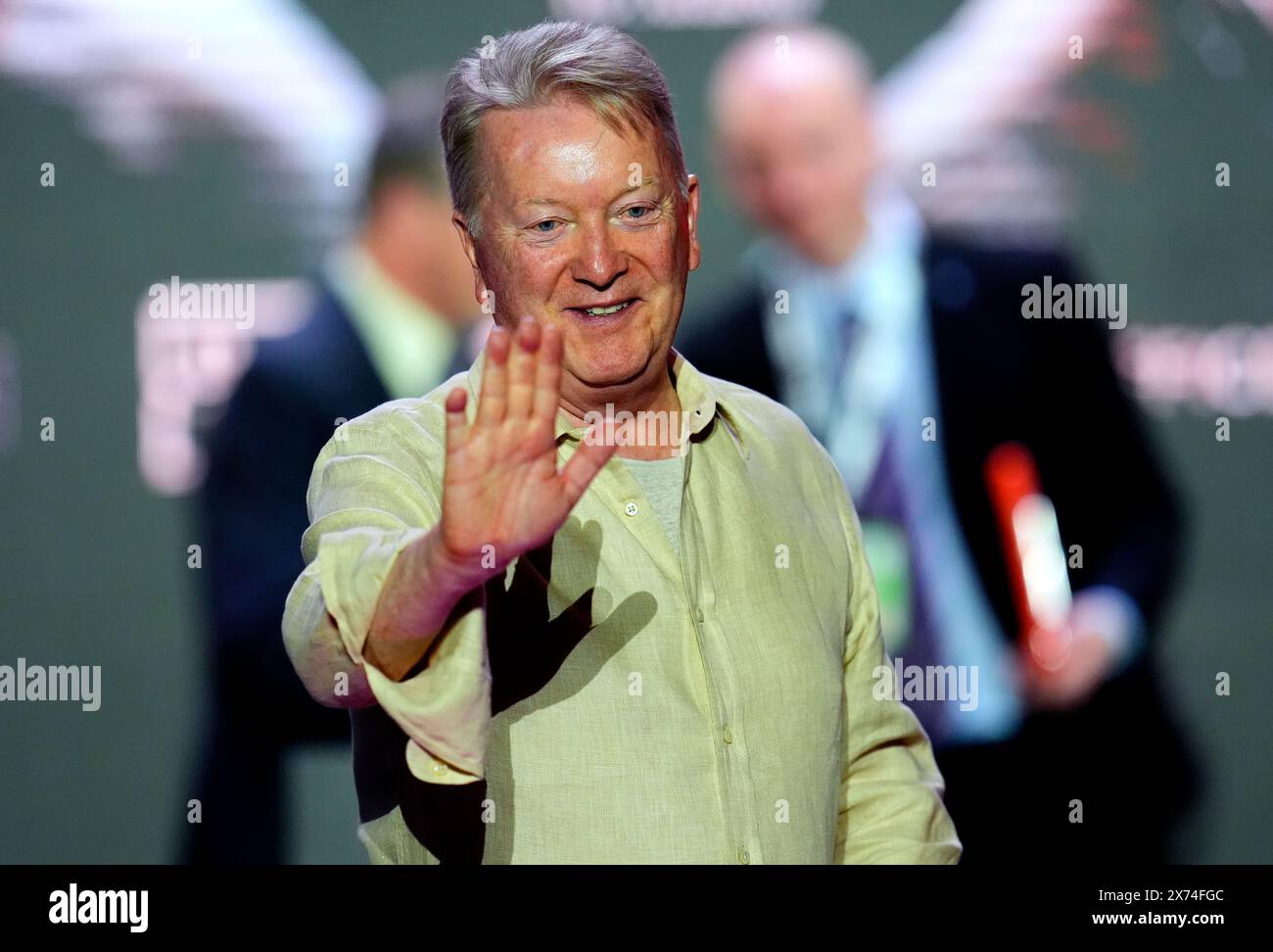 Promoter Frank Warren bei einem Wiegh-in in BLVD City Music World, Riad ...