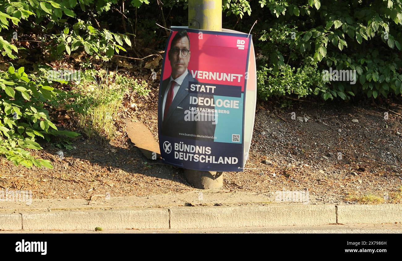 Ein Wahlplakat der Partei Bündnis Deutschland mit dem Konterfei von ...
