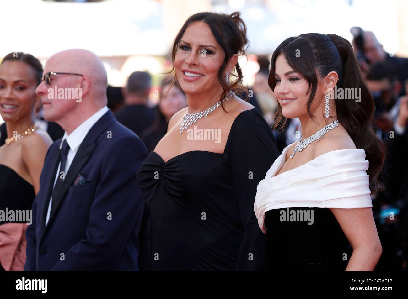 Zoe Saldana, Jacques Audiard, Karla Sofia Gascon und Selena Gomez bei der Premiere des Kinofilms ...