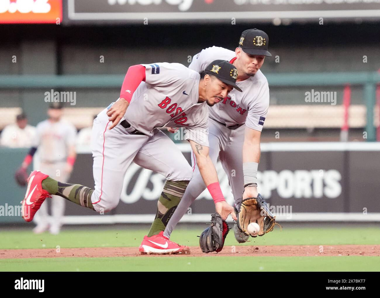 Boston Red Sox David Hamilton (R) wird am Samstag, den 18. Mai 2024 ...