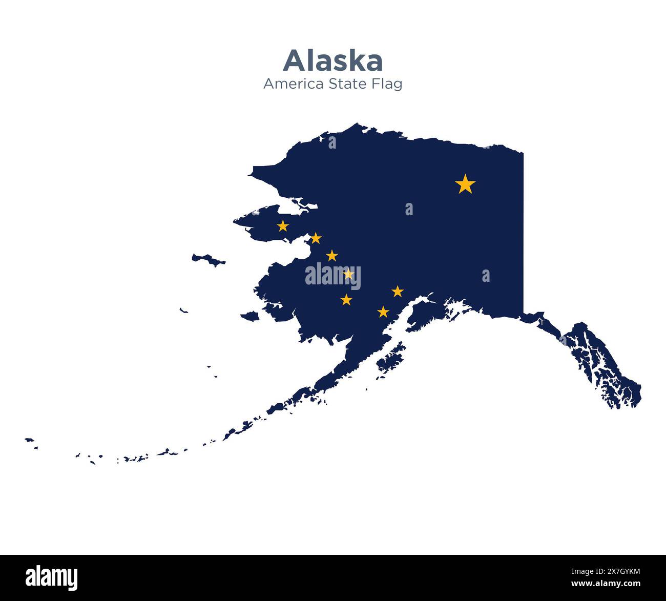 Alaska Flagge und Karte. Flaggen der US-bundesstaaten und -Territorien ...
