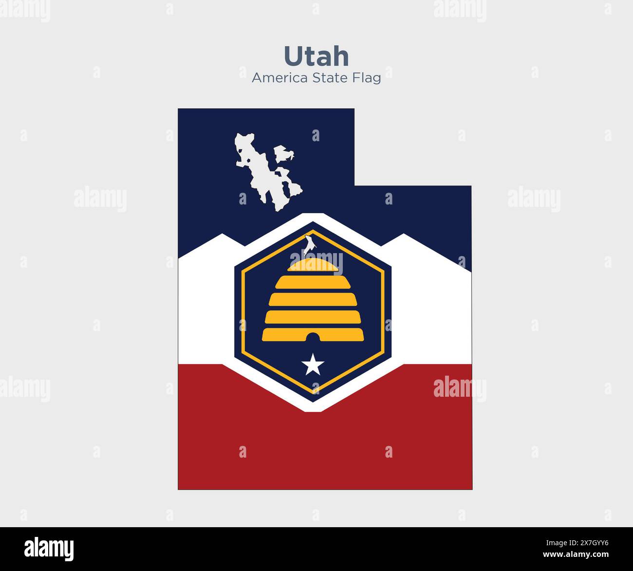 Utah Flagge und Karte. Flaggen der US-bundesstaaten und -Territorien ...