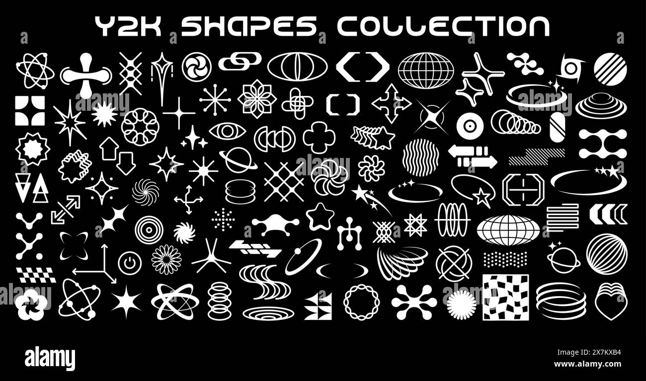Y2k symbole retro stern symbole Stock-Vektorgrafiken kaufen - Alamy
