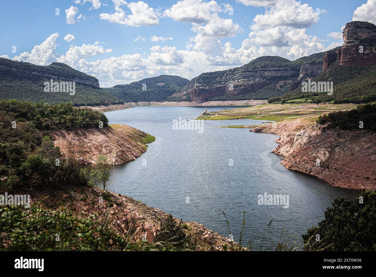 Katalonien, Spanien. Mai 2024. Allgemeiner Blick auf den Sau-Stausee ...