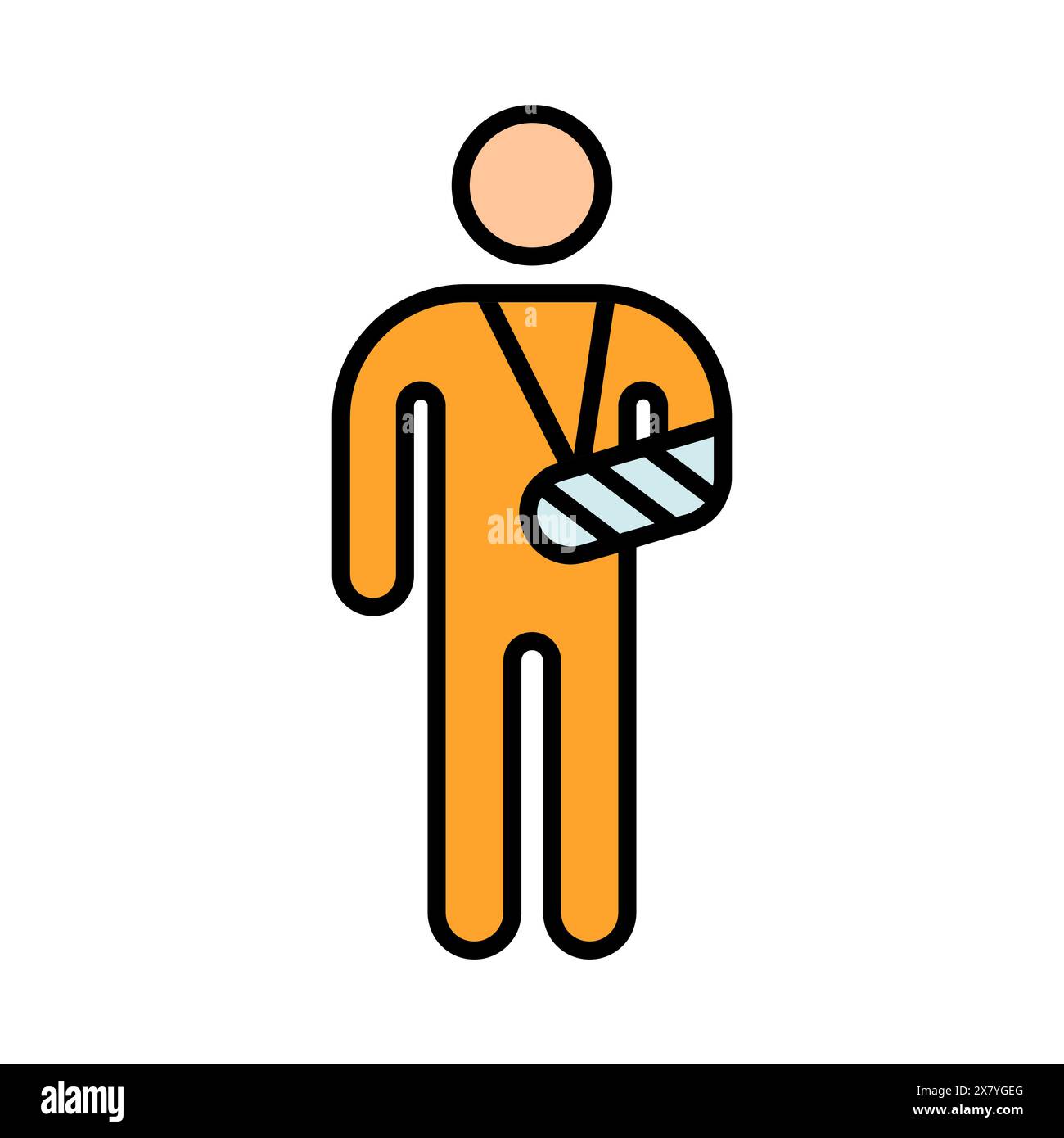 Symbol für gebrochenen Arm. Trauma, Gips, Behinderte, Menschen mit ...