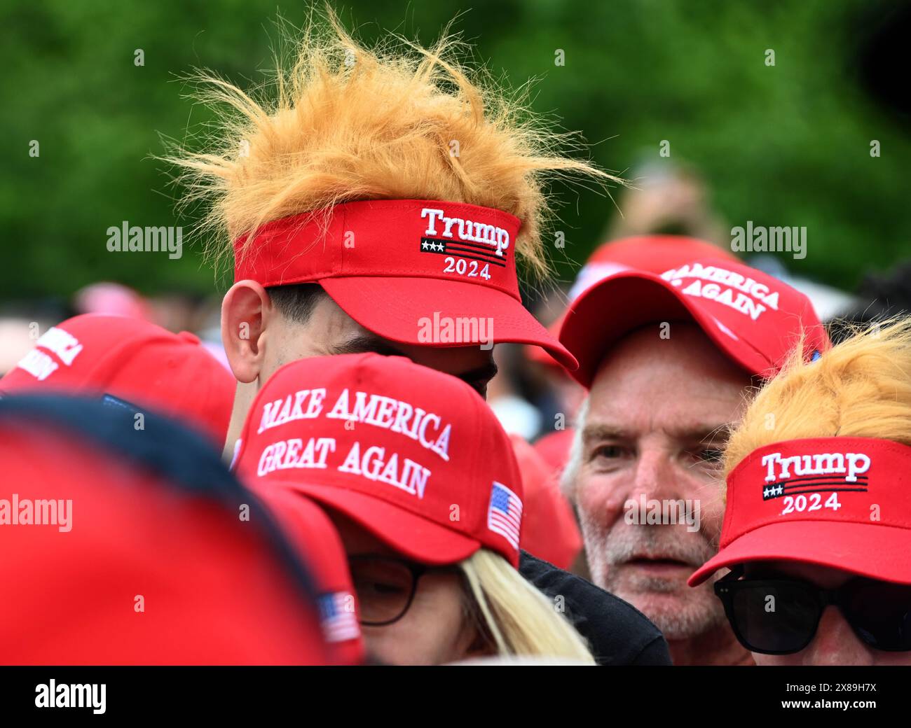 New York, New York, USA. Mai 2024. Der ehemalige Präsident Donald Trump zieht Tausende für seine ...