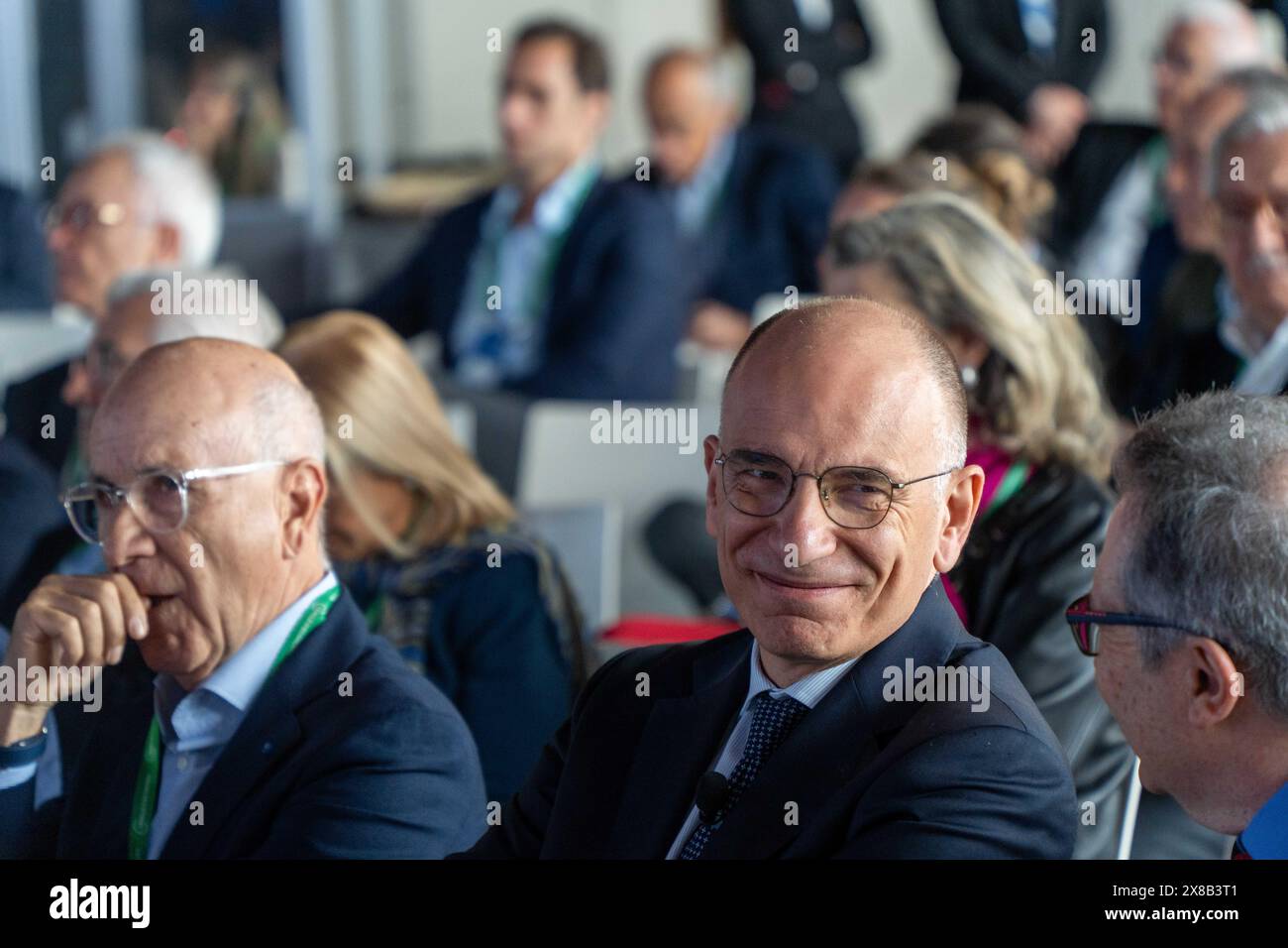 Enrico Letta, ehemaliger Premierminister Italiens, hält einen Vortrag ...