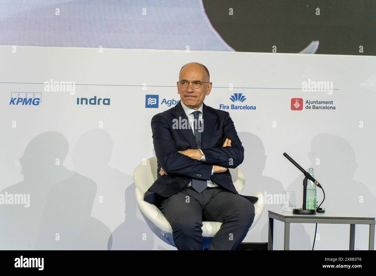 Enrico Letta, ehemaliger Premierminister Italiens, hält einen Vortrag ...
