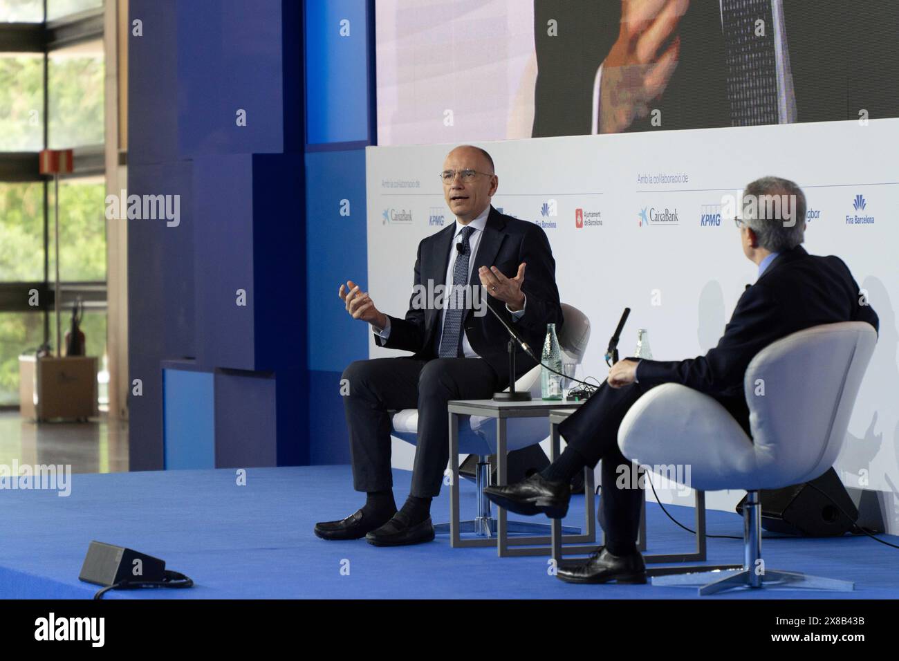 Enrico Letta, ehemaliger Premierminister Italiens, hält einen Vortrag ...