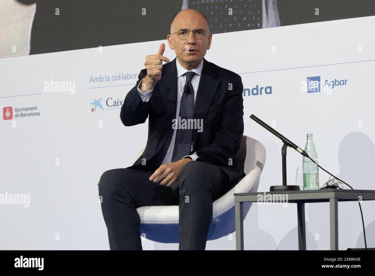 Enrico Letta, ehemaliger Premierminister Italiens, hält einen Vortrag ...
