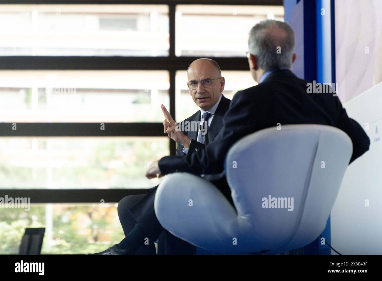 Enrico Letta, ehemaliger Premierminister Italiens, hält einen Vortrag ...