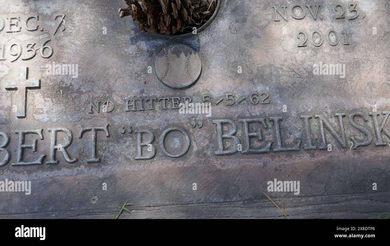 Las Vegas, Nevada, USA 14. Mai 2024 Baseballspieler Bo Belinsky, alias Robert Belinsky Grave in ...