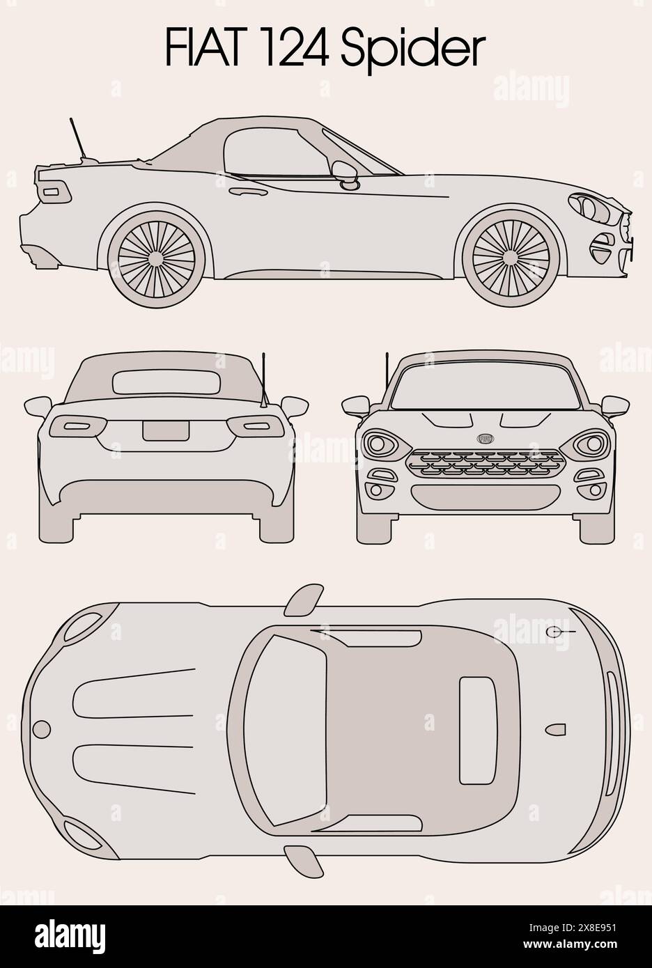 Fiat 124 spider Stock-Vektorgrafiken kaufen - Alamy