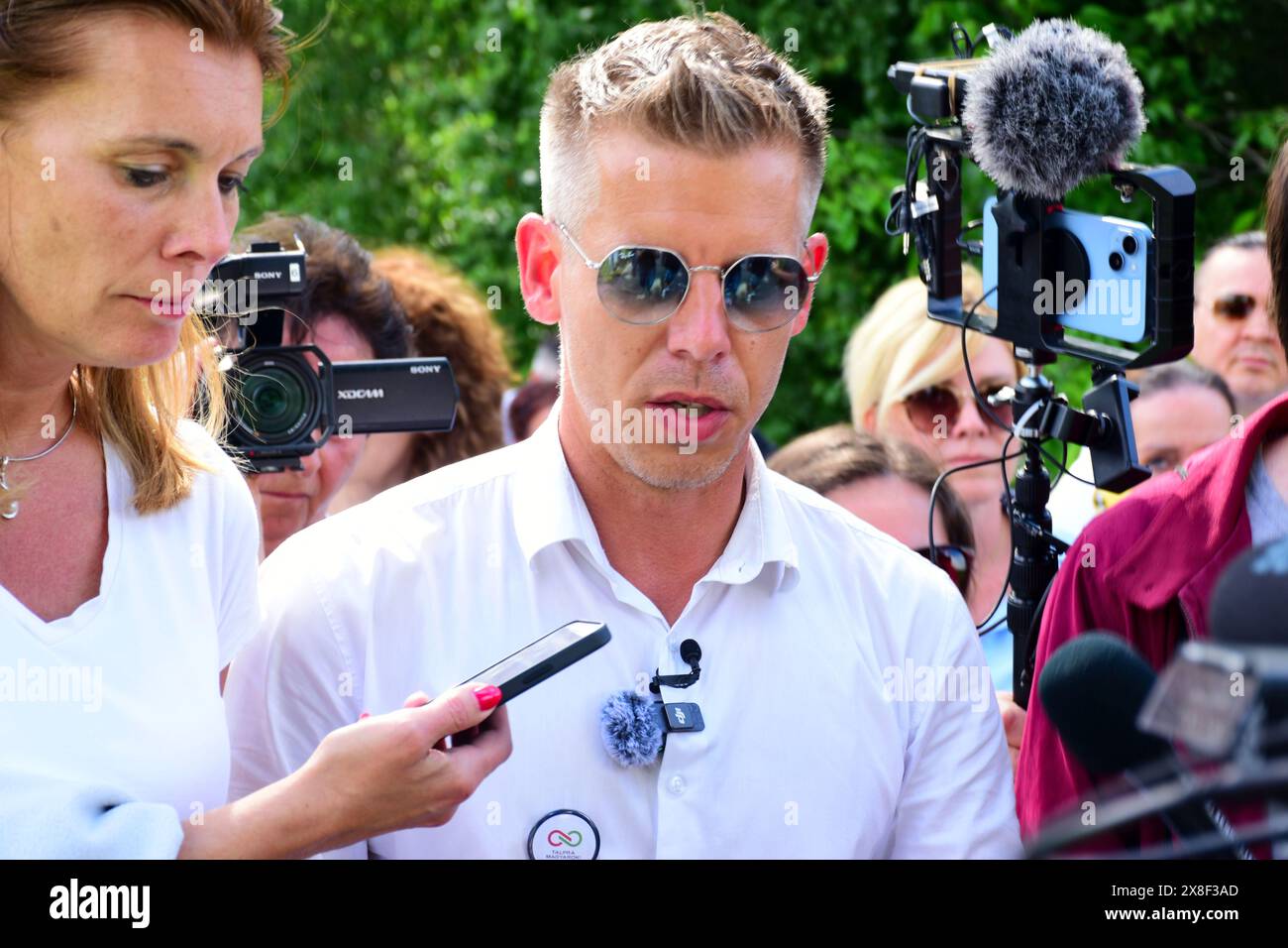 Felcsut, Ungarn. 05.24.2024. Peter Magyar, junger Oppositionspolitiker ...
