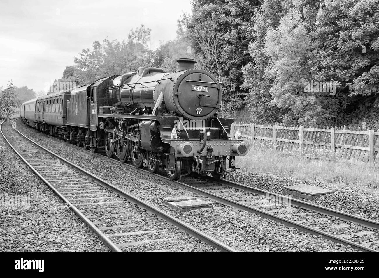 Die Black Five 44871 von Ian Riley steht am 25. Mai 2024 für die West ...