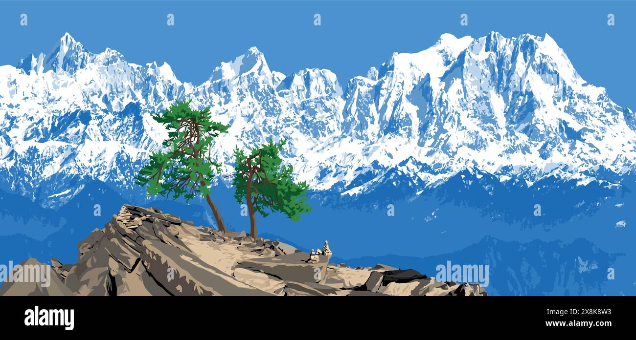 Himalaya view Stock-Vektorgrafiken kaufen - Alamy