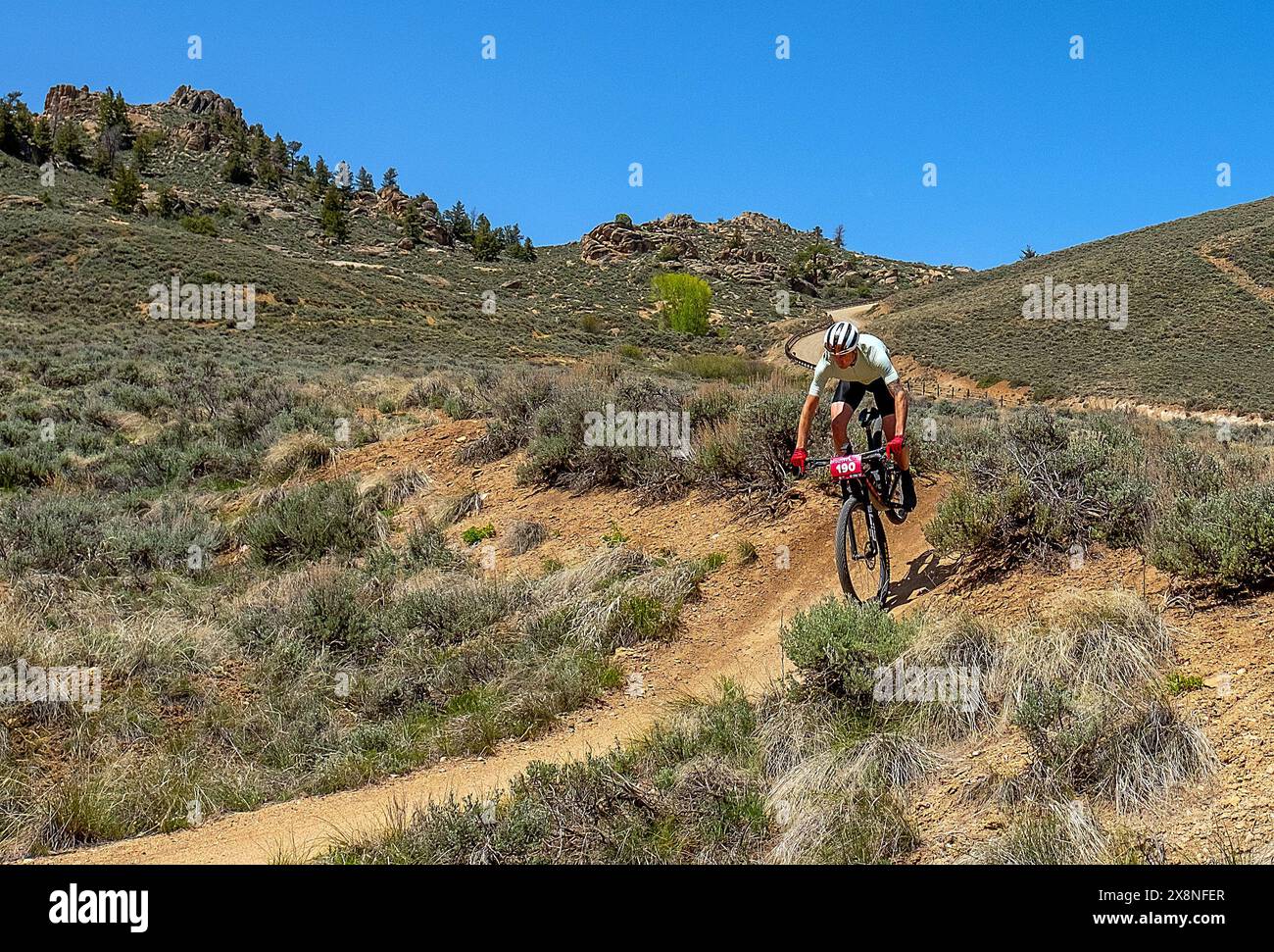 26. Mai 2024: Der Radfahrer Jonathan Modig sprintet beim 40 Mile Big ...