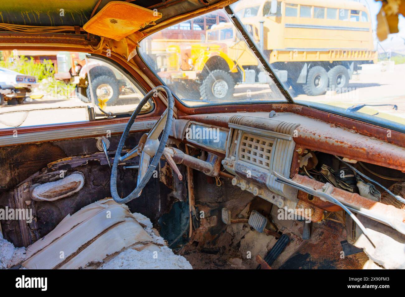Nelson, Nevada - 15. April 2024: Verwitterte Holzkonstruktion der alten ...
