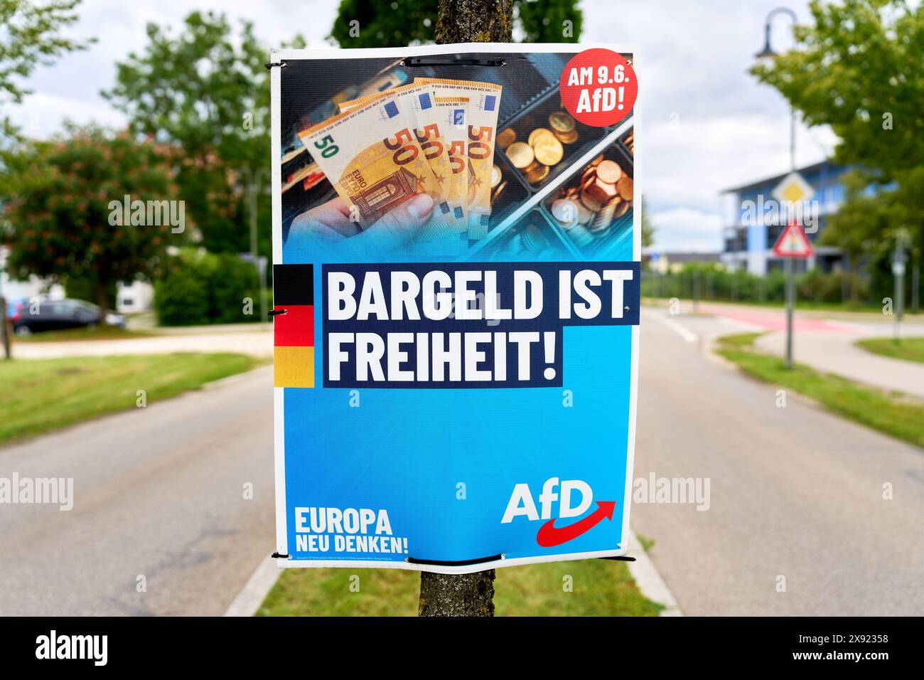 Stettenhofen, Bayern, Deutschland - 28. Mai 2024: Wahlplakat zur ...