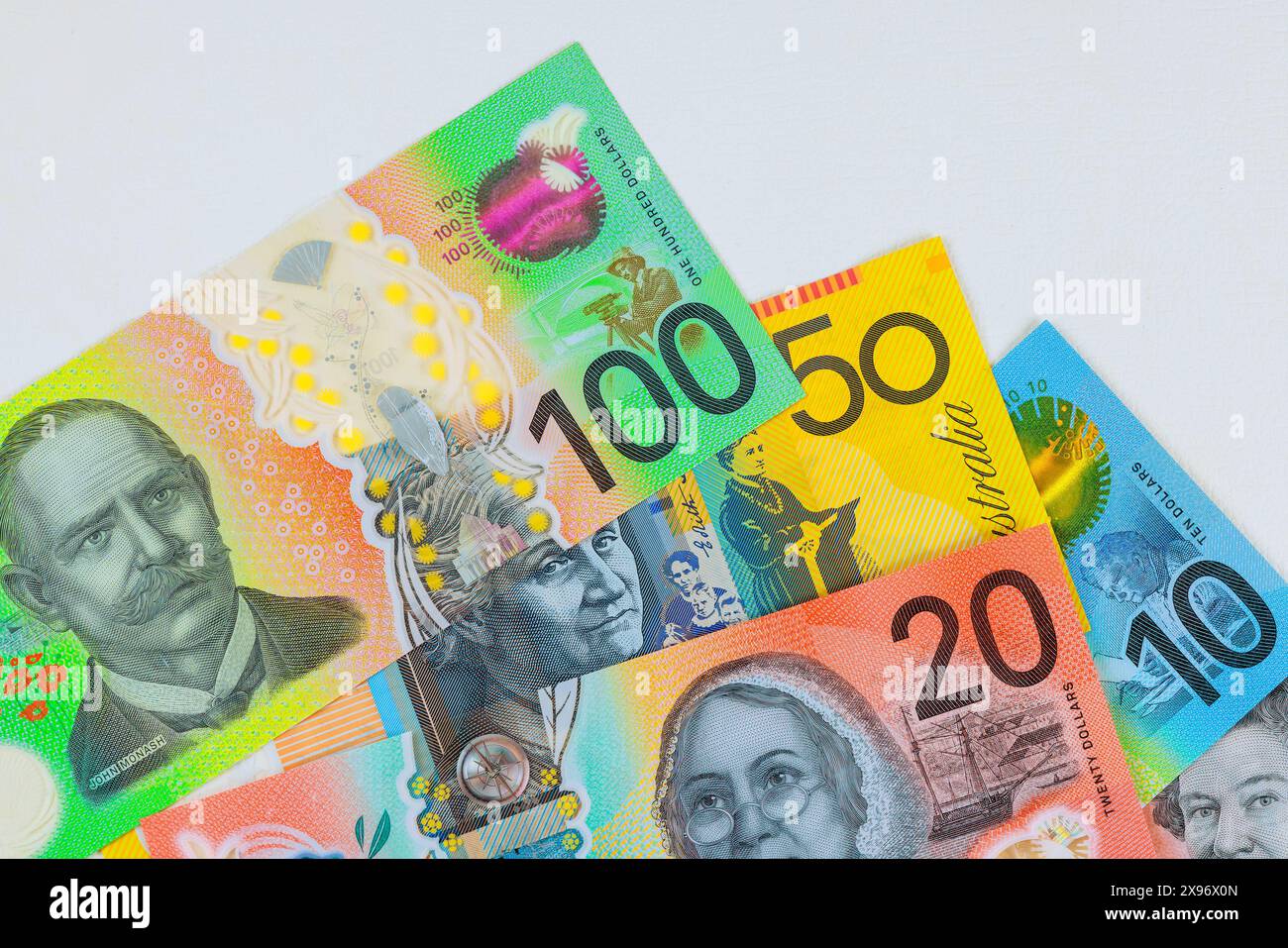Australische Währung AUD-Dollar verschiedene Stückelungen sind Polymer ...