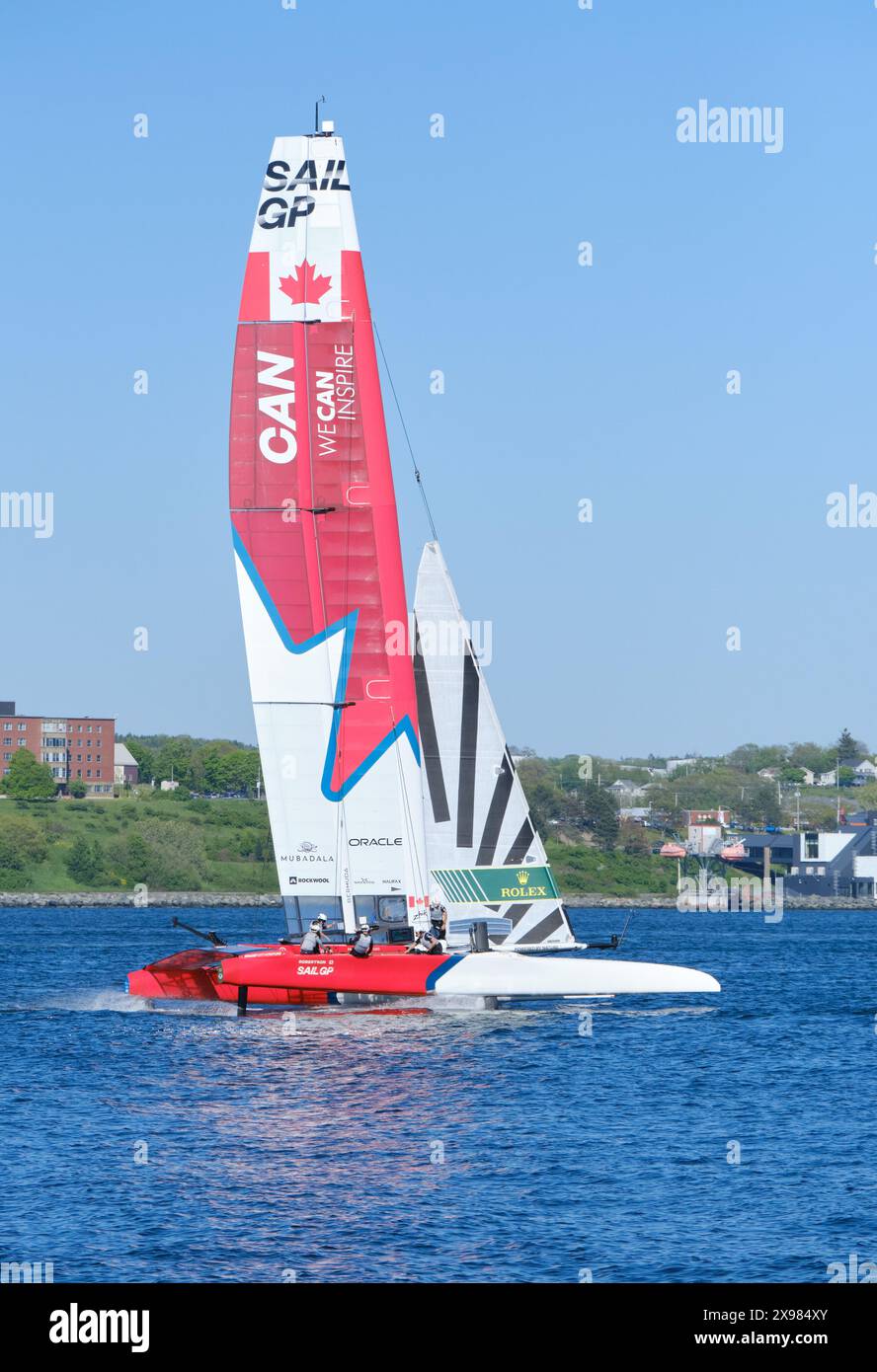 Halifax, Nova Scotia, Kanada. Mai 2024. Boote im Hafen bereiten sich ...