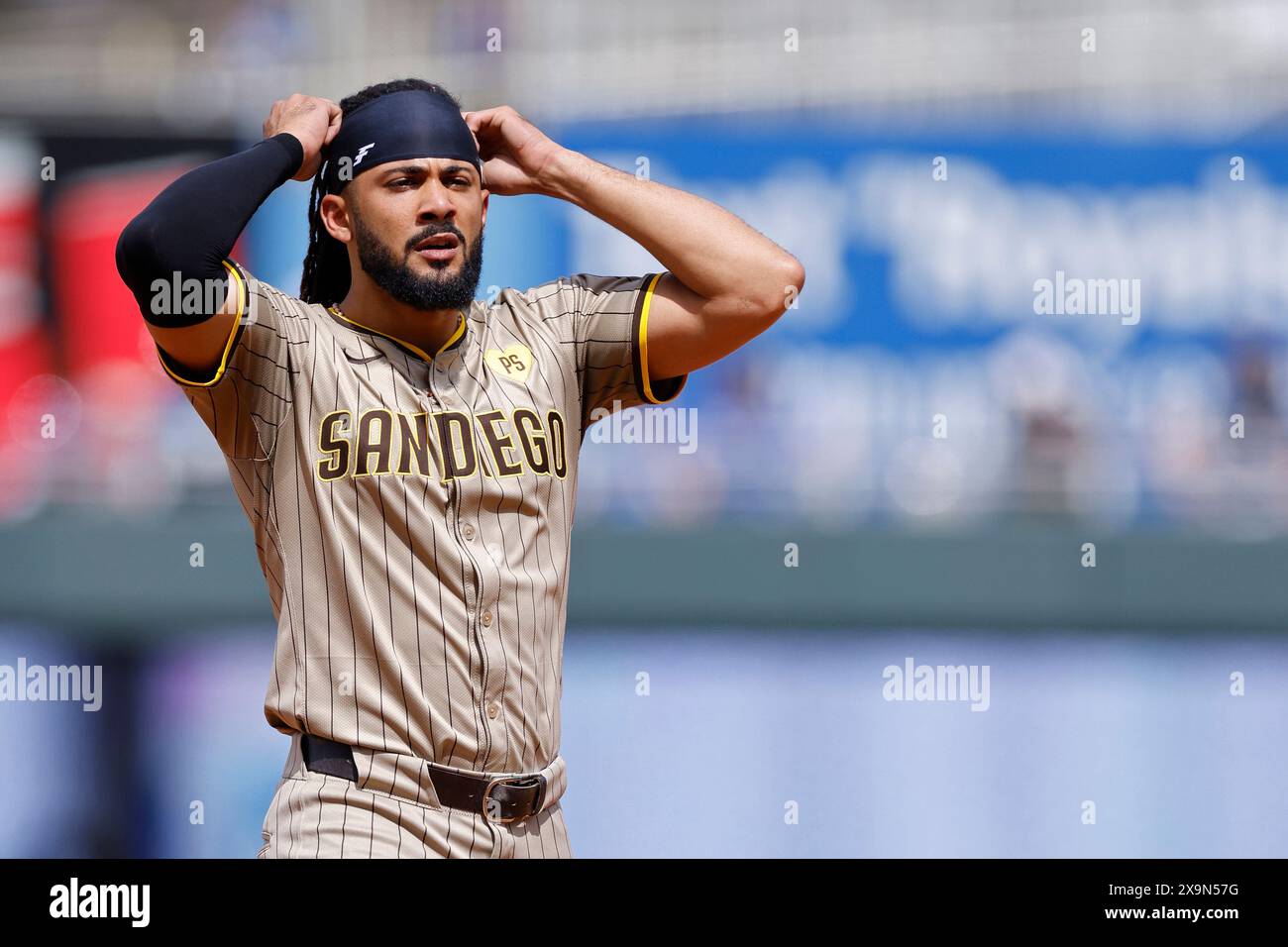 KANSAS CITY, MO – 01. JUNI: Der Outfield-Spieler Fernando Tatis Jr. (23 ...