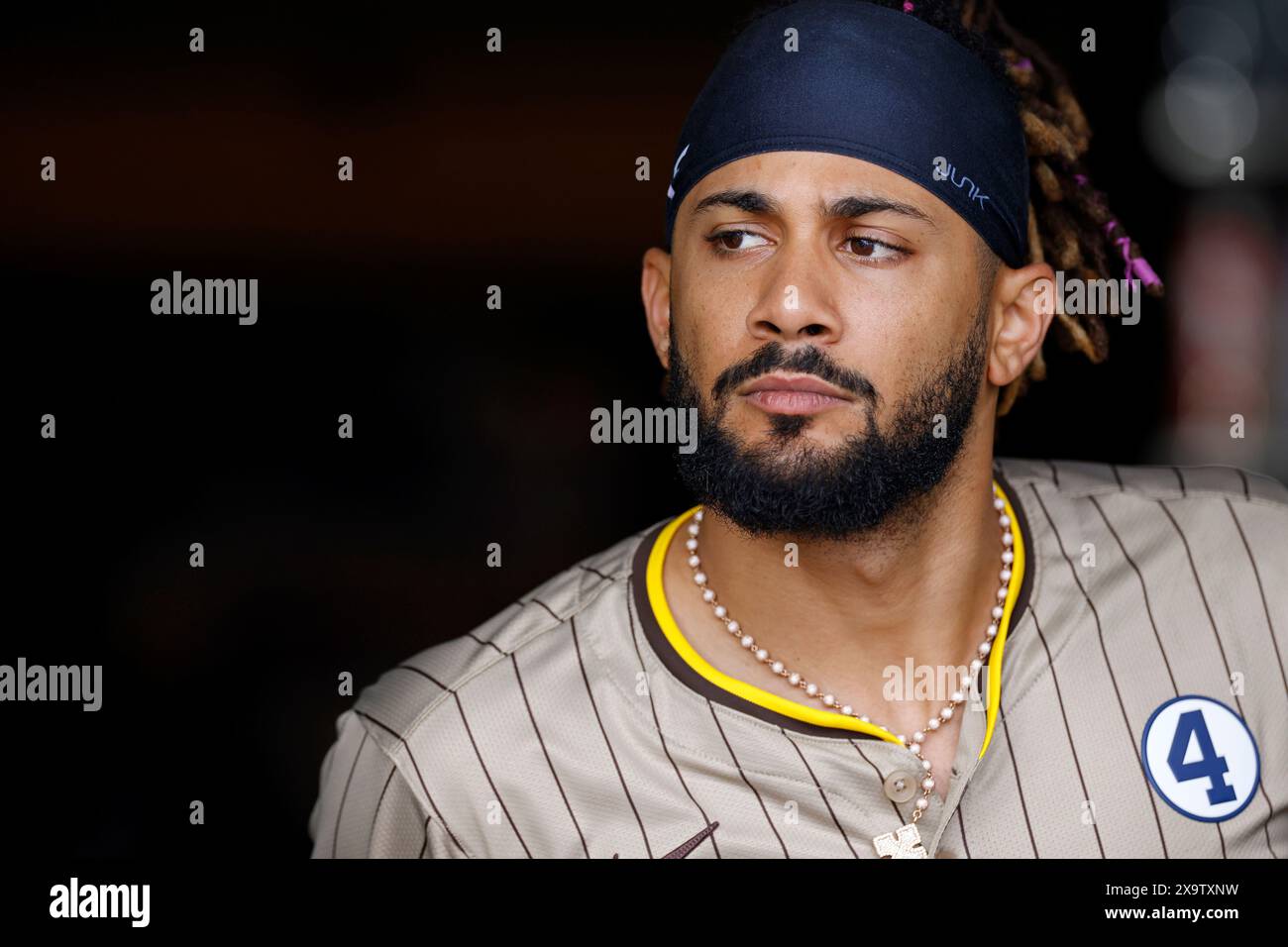 KANSAS CITY, MO – 02. JUNI: Der Outfield-Spieler Fernando Tatis Jr. (23 ...