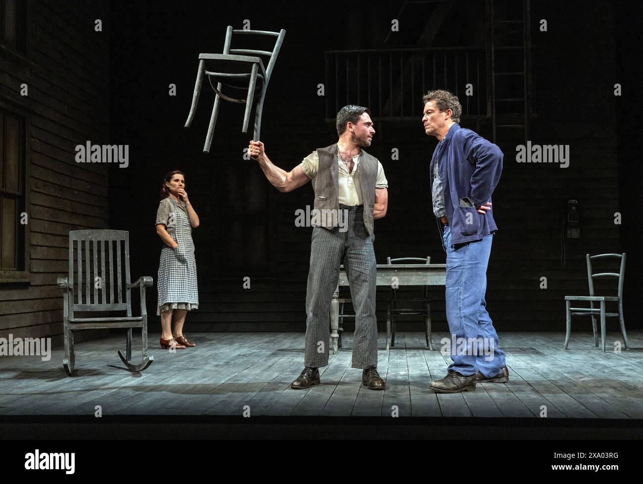 l-r: Kate Fleetwood (Beatrice), Pierro Niel-Mee (Marco), Dominic West ...