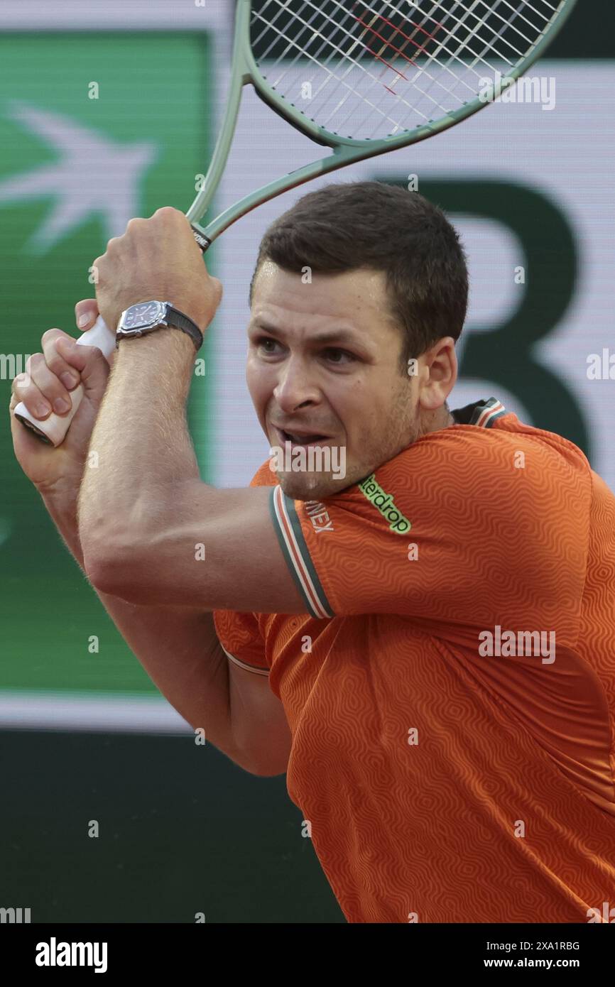 Hubert Hurkacz aus Polen am 8. Tag der French Open 2024, Roland-Garros 2024, Grand Slam ...