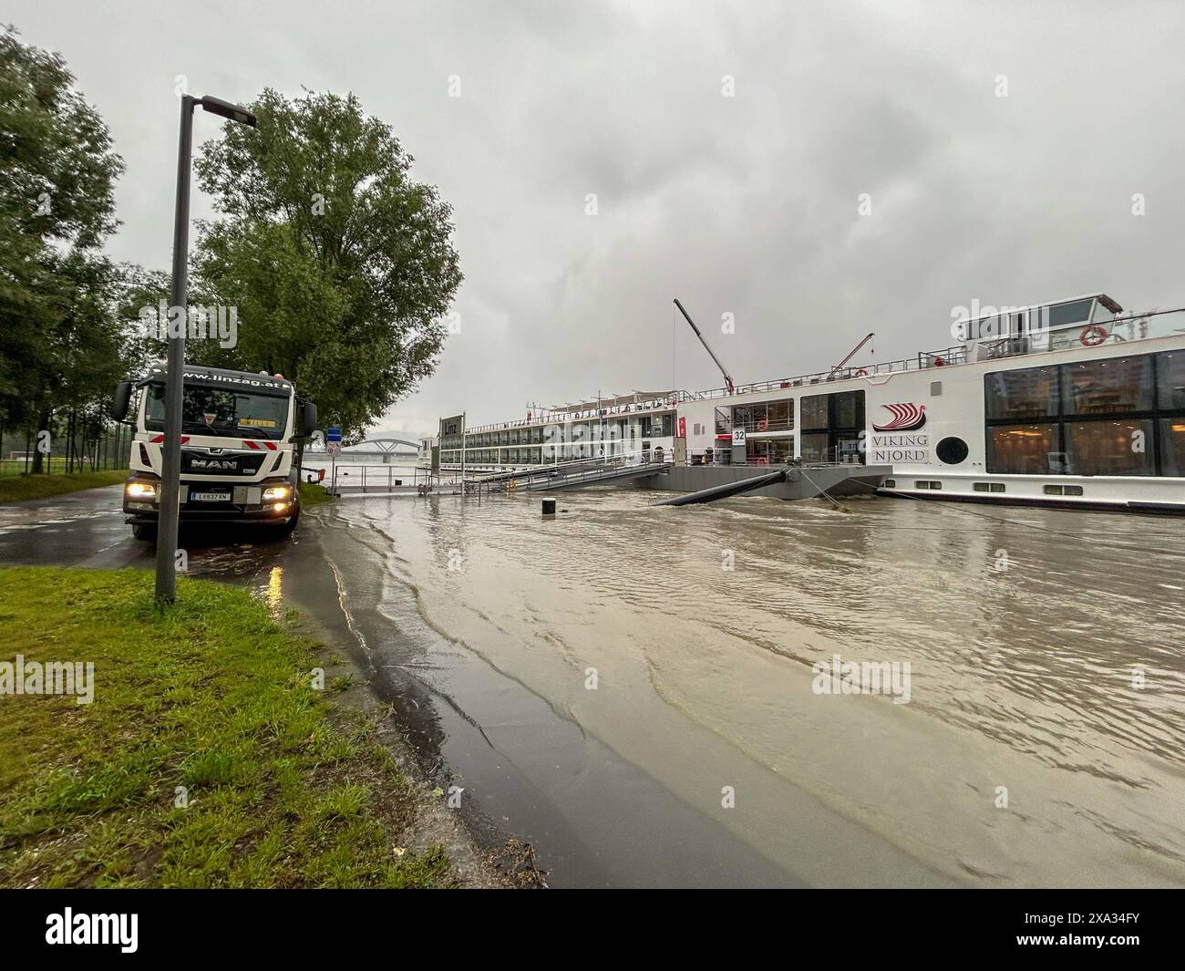 Linz, Urfahr, Hochwasser 04.06.2024, Linz, AUT, Urfahr, Hochwasser, im ...