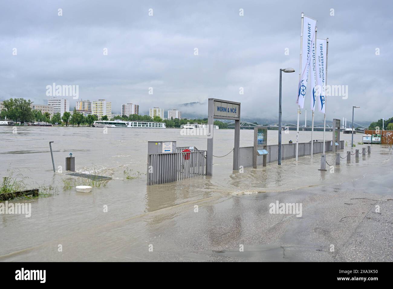 Linz, Urfahr, Hochwasser 04.06.2024, Linz, AUT, Urfahr, Hochwasser, im ...