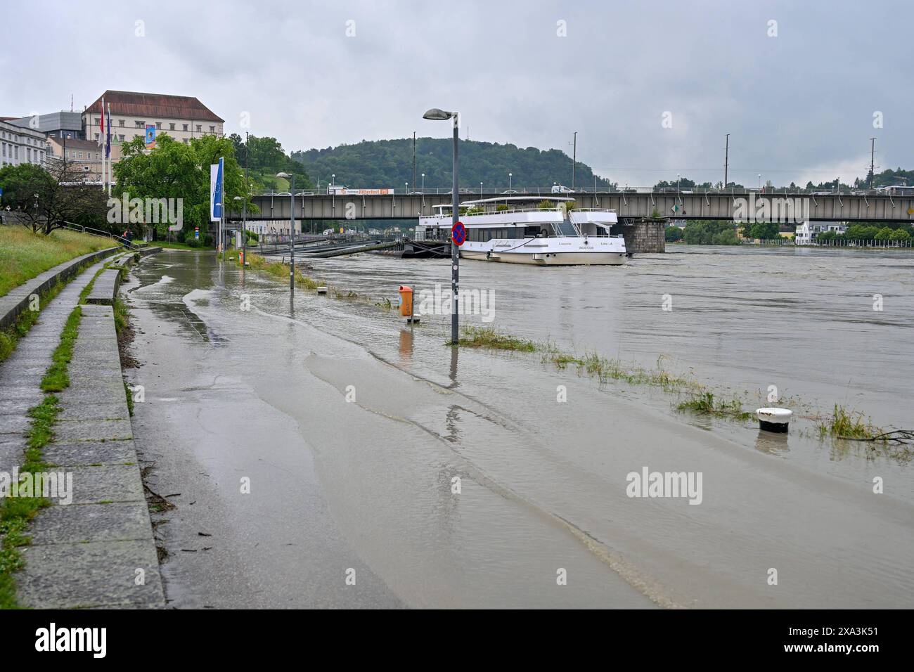 Linz, Urfahr, Hochwasser 04.06.2024, Linz, AUT, Urfahr, Hochwasser, im ...