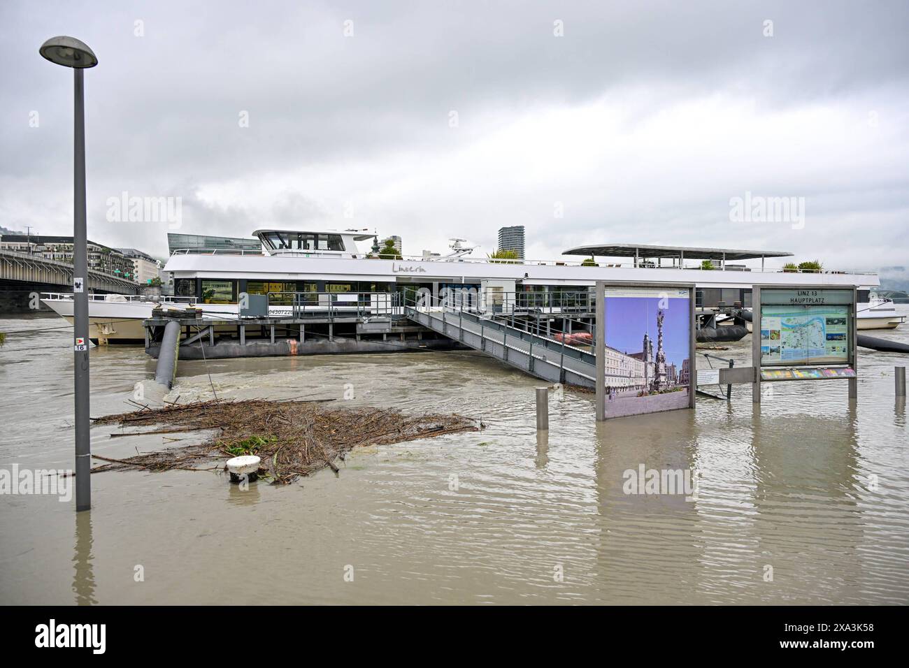 Linz, Urfahr, Hochwasser 04.06.2024, Linz, AUT, Urfahr, Hochwasser, im ...