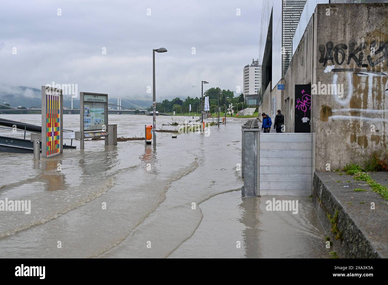 Linz, Urfahr, Hochwasser 04.06.2024, Linz, AUT, Urfahr, Hochwasser, im ...