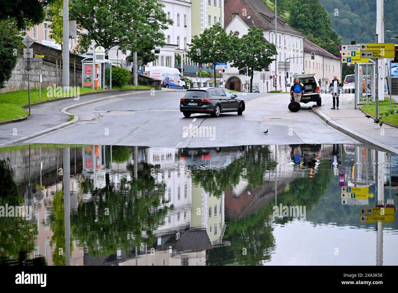 Linz, Urfahr, Hochwasser 04.06.2024, Linz, AUT, Urfahr, Hochwasser, im ...