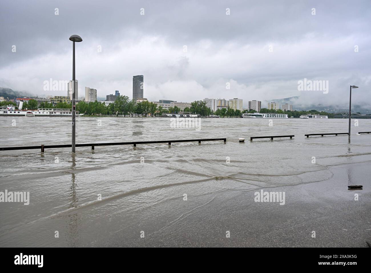 Linz, Urfahr, Hochwasser 04.06.2024, Linz, AUT, Urfahr, Hochwasser, im ...