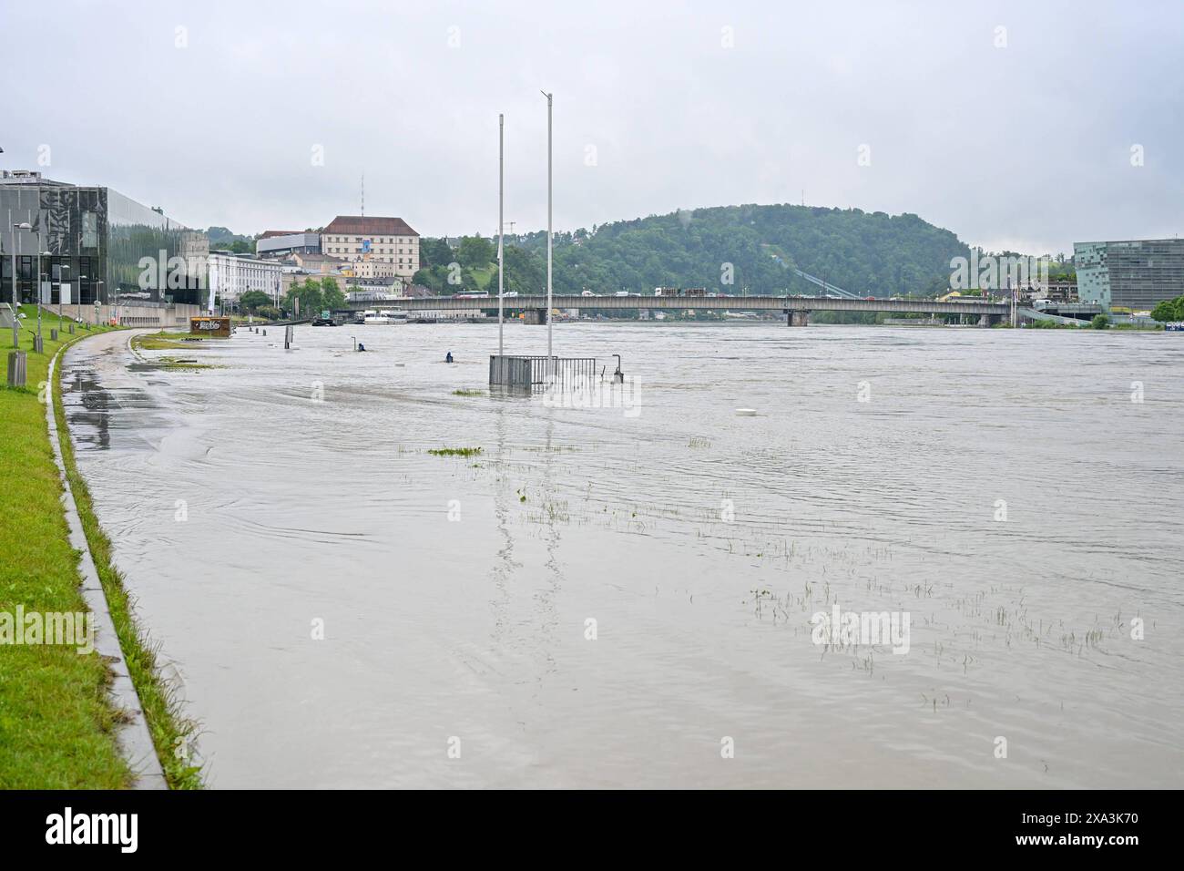 Linz, Urfahr, Hochwasser 04.06.2024, Linz, AUT, Urfahr, Hochwasser, im ...