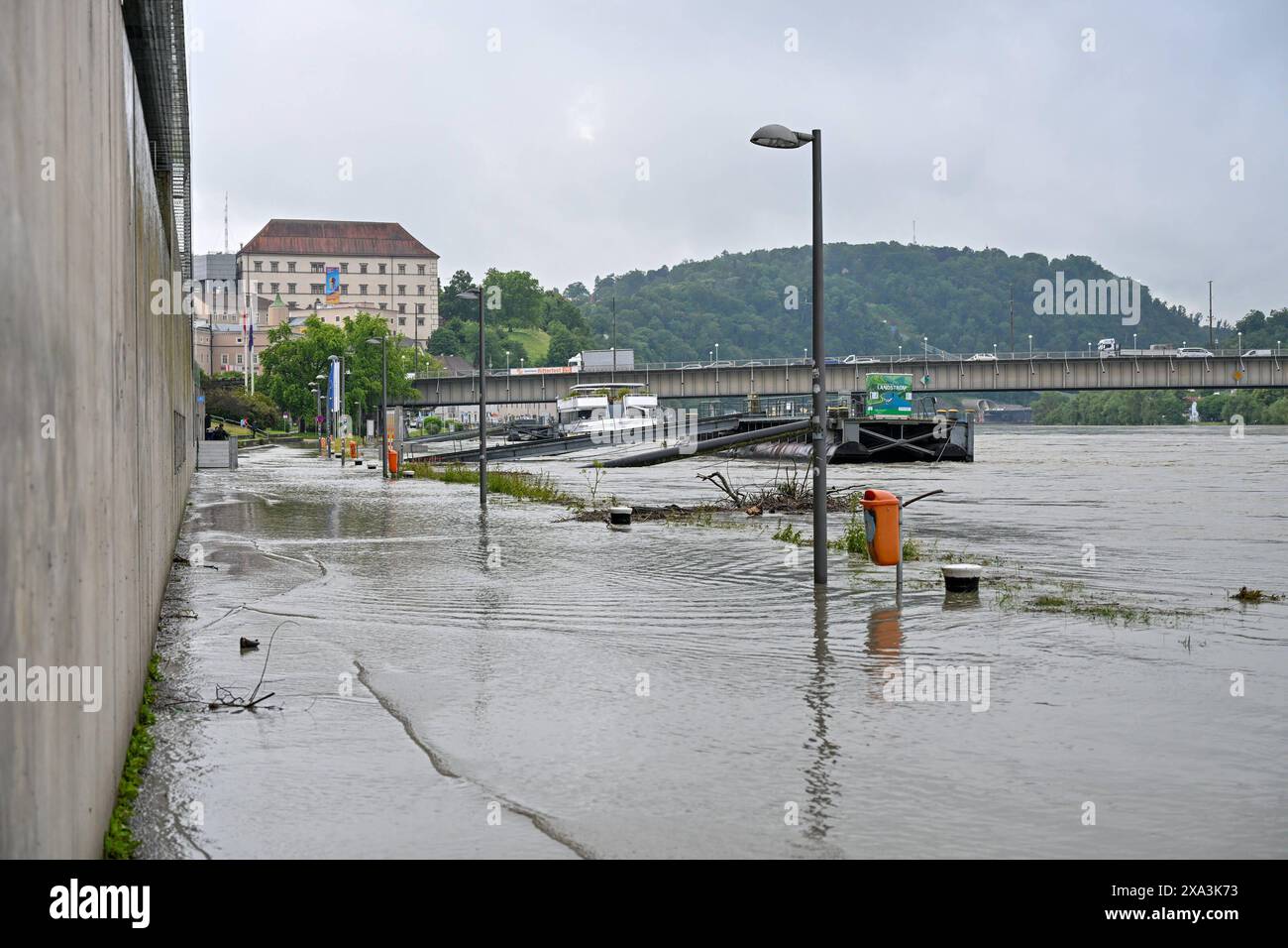 Linz, Urfahr, Hochwasser 04.06.2024, Linz, AUT, Urfahr, Hochwasser, im ...