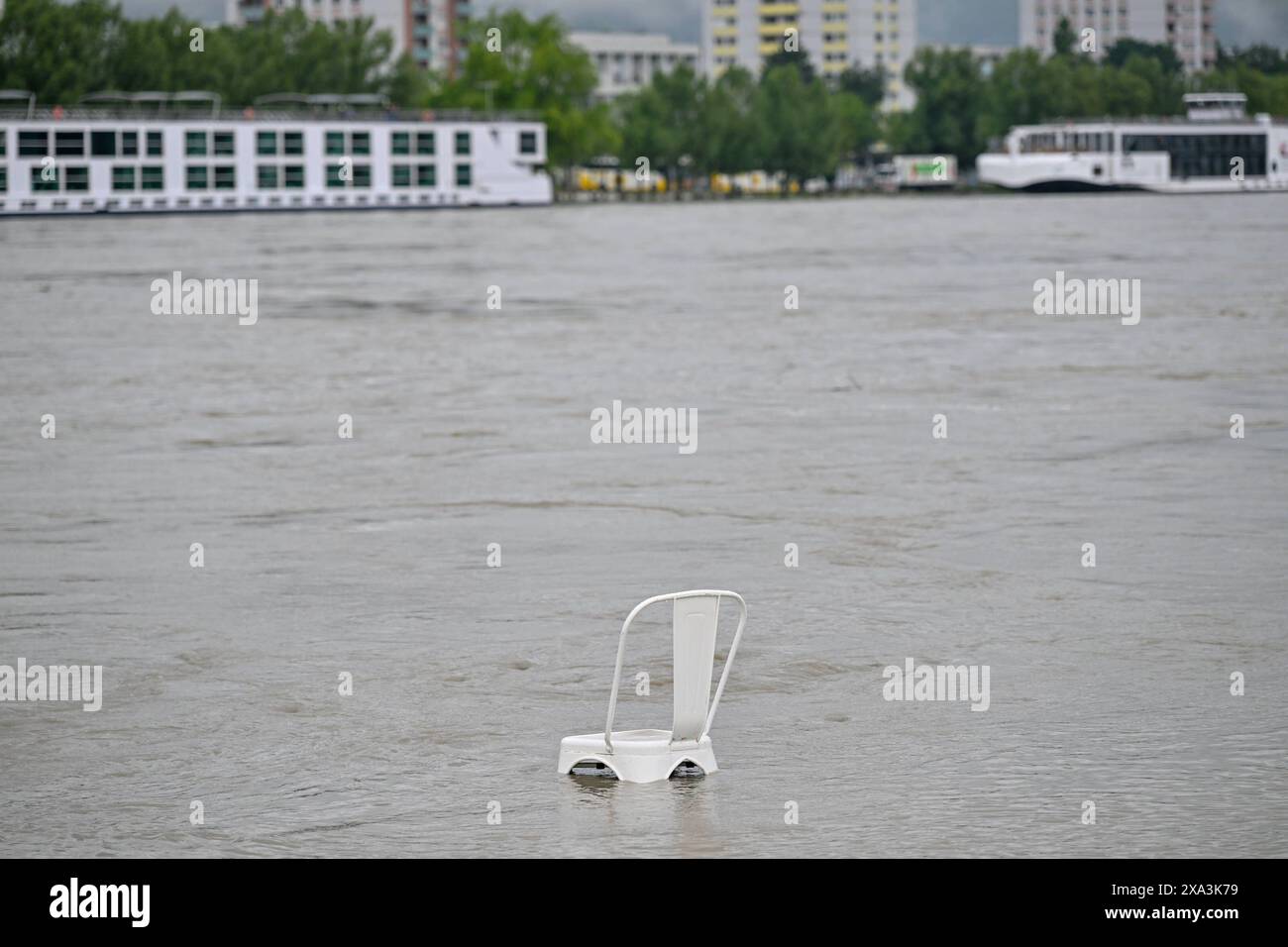 Linz, Urfahr, Hochwasser 04.06.2024, Linz, AUT, Urfahr, Hochwasser, im ...