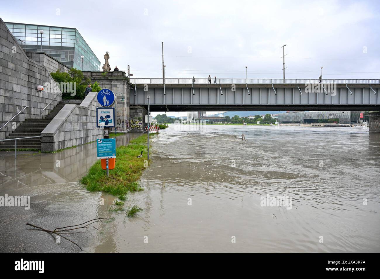 Linz, Urfahr, Hochwasser 04.06.2024, Linz, AUT, Urfahr, Hochwasser, im ...
