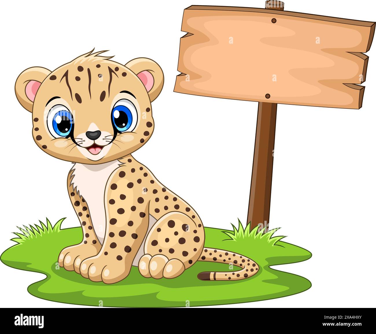 Cartoon Gepard Netter Geparden Cartoon Stil, Der Auf Weißer ...