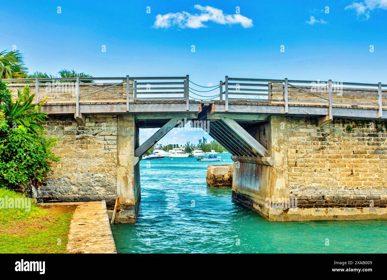 Somerset Bridge, die kürzeste Zugbrücke der Welt mit einer Spannweite ...
