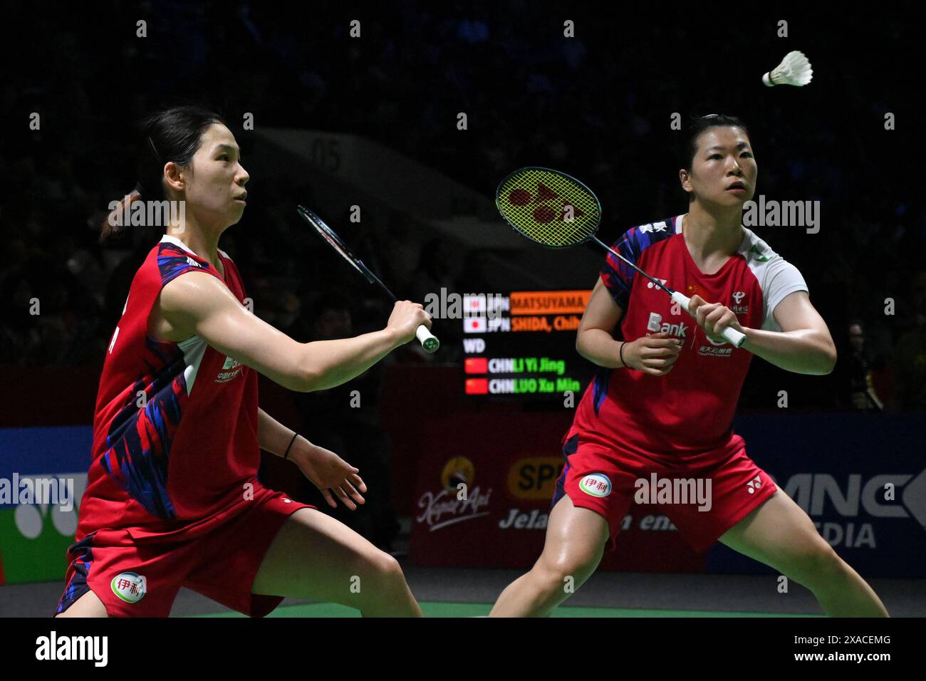 Jakarta, Indonesien. Juni 2024. Li Yijing (L)/Luo Xumin treten beim ...
