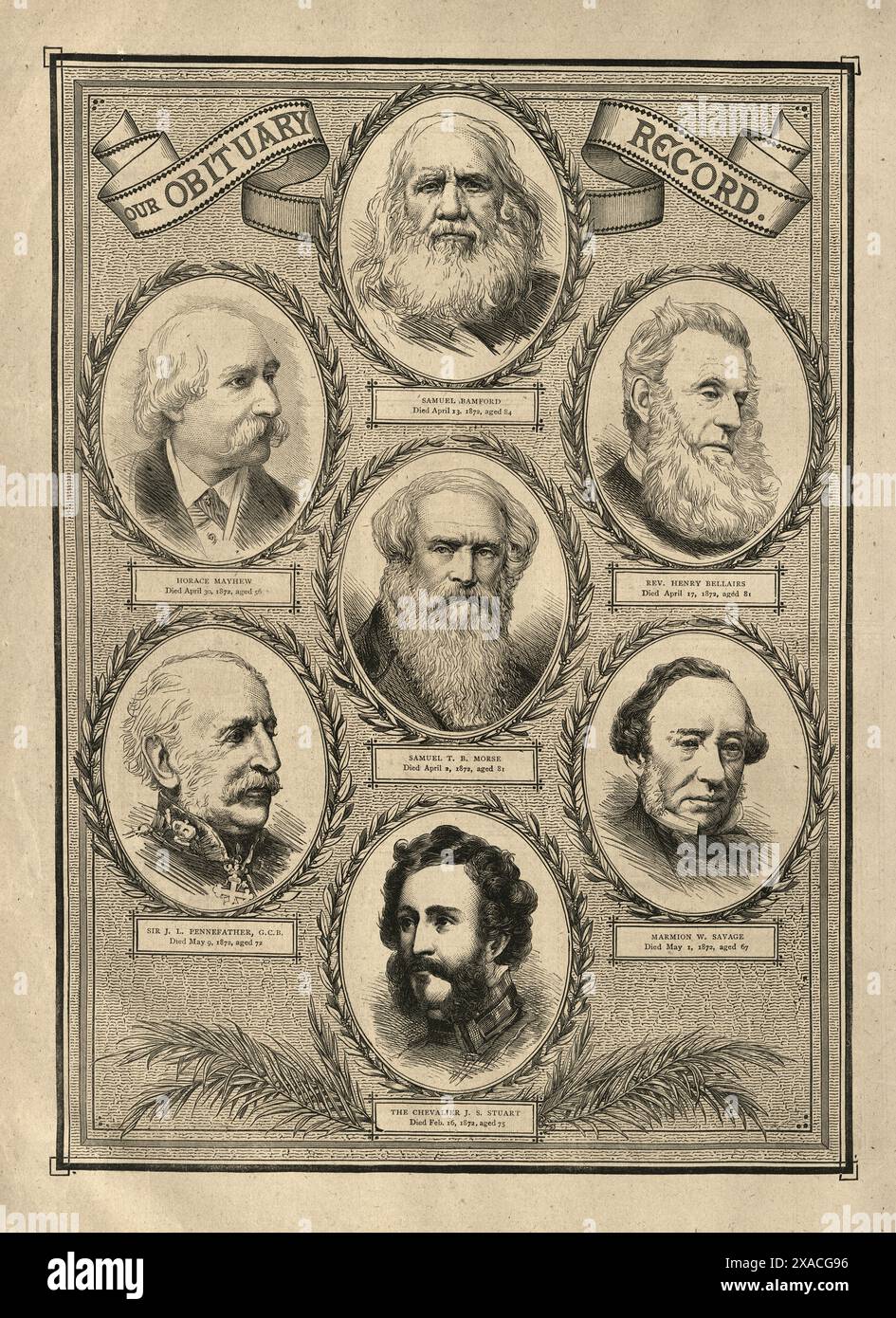 Nachruf: Samuel Bamford, 13. April 1872 starb im Alter von 84, Samuel T ...