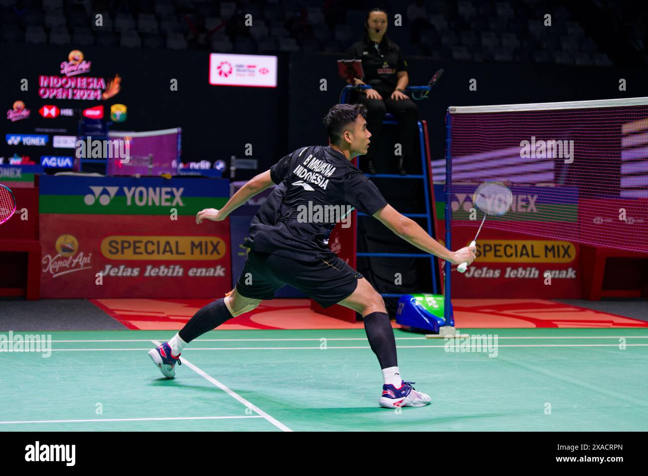 Bagas Maulana aus Indonesien im Doppel-Spiel der Herren am zweiten Tag ...