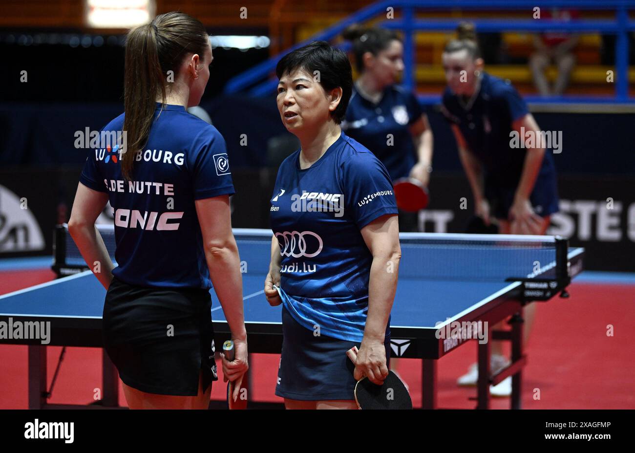 Zagreb, Kroatien. Juni 2024. Sarah de Nutte/Ni Xia Lian (Front R) aus ...