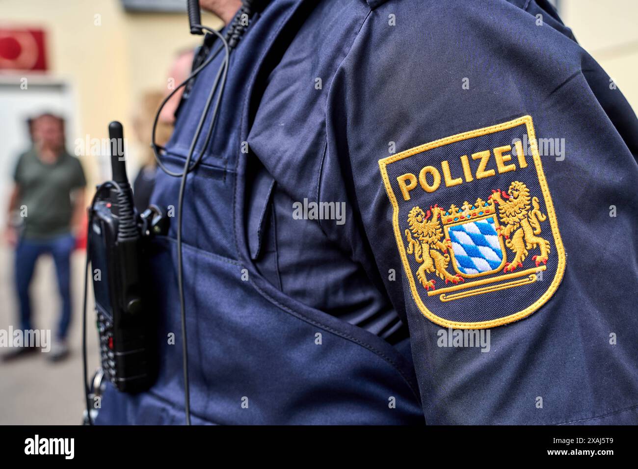 Nordendorf, Bayern, Deutschland - 7. Juni 2024: Bayerischer Polizist ...