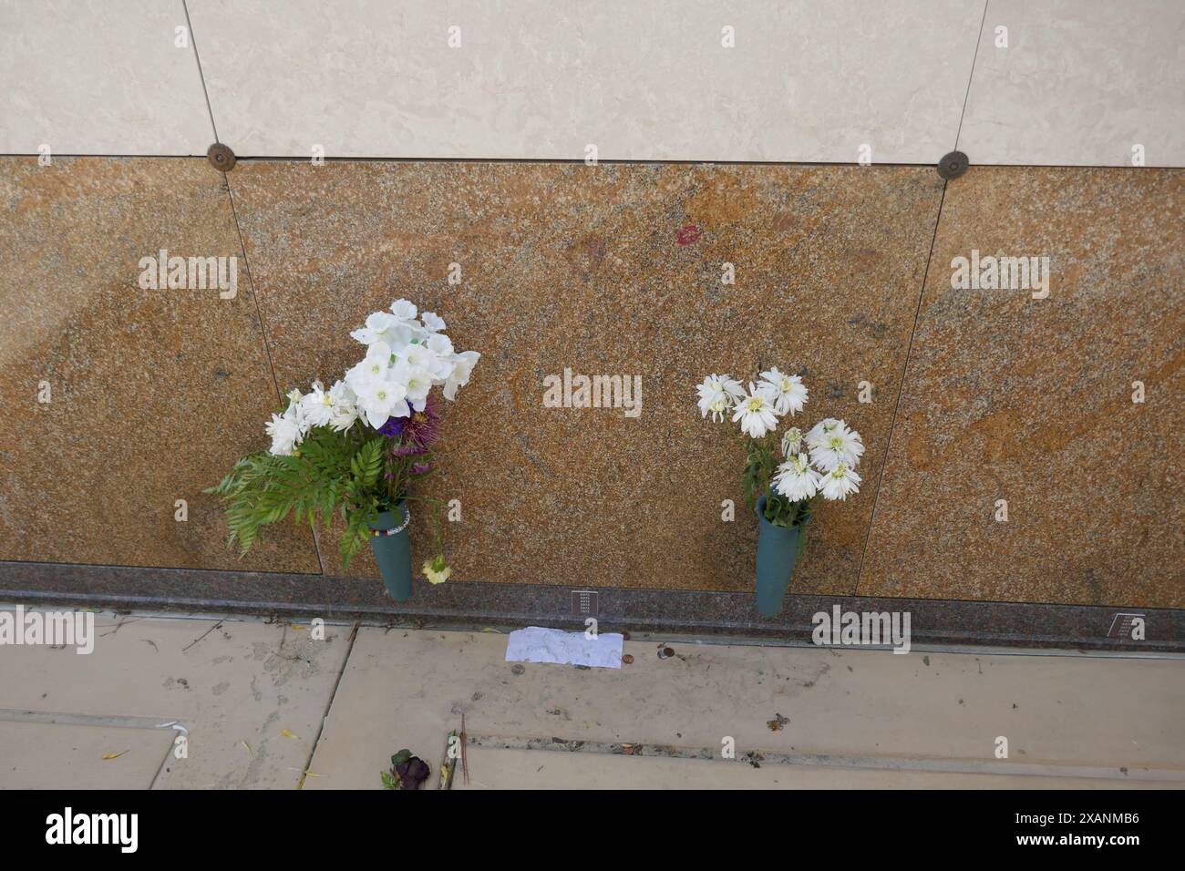 6. Juni 2024 Schauspieler Matthew PerryÕs Grave im Forest Lawn Memorial ...